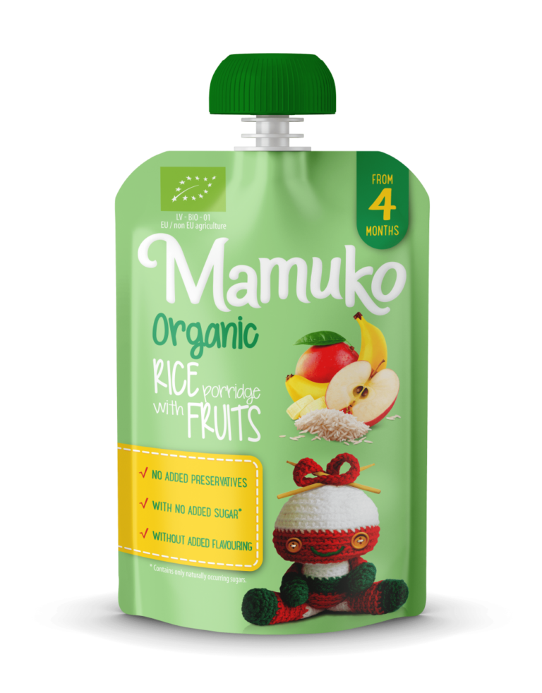 MAMUKO Organic rice porridge with fruits, 100g, 4+ | Natures Pocket